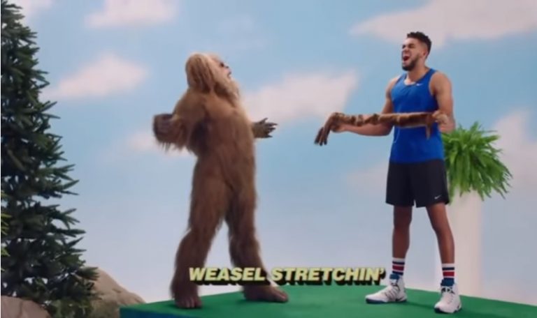 Karl-Anthony Towns Does Weasel Stretching with Sasquatch in New Jack ...